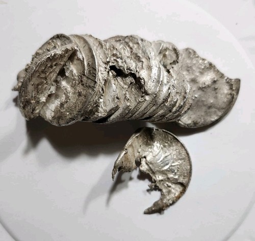 Scrap Silver Coins 388 Grams Melted Roll Of 2014 Apmex 1 Oz Coins Fire ...