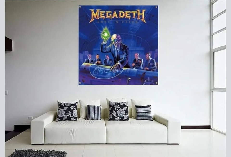 Megadeth Rust in Peace Banner 4X4 Ft Fabric Poster Flag Tapestry Album ...