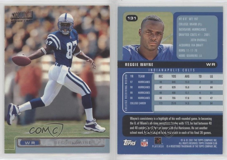 2001 Stadium Club Reggie Wayne #131 0ls | eBay