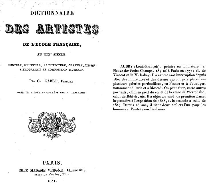 Attr. to Louis-François Aubry (1767-1851)"Portrait of a Lady" miniature ...
