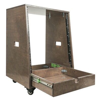 Sound Town 12U DIY Slanted Studio Rack ,2U Drawer Plywood Casters (SDRK ...