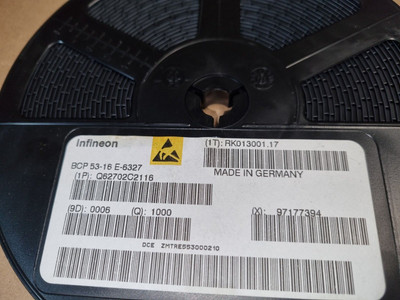 1000x INFINEON BCP53-16 E-6327 , TRANS PNP 80V 1A SOT143R-3D , full ...