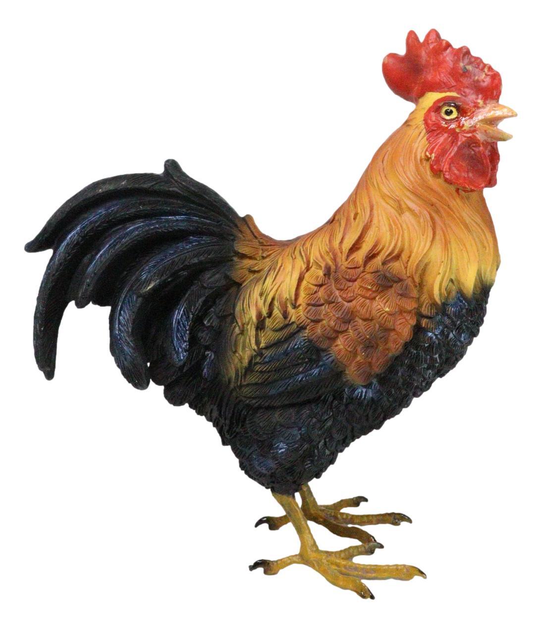 Rustic Western Country Chicken Rooster Figurine 8" Tall Collectible