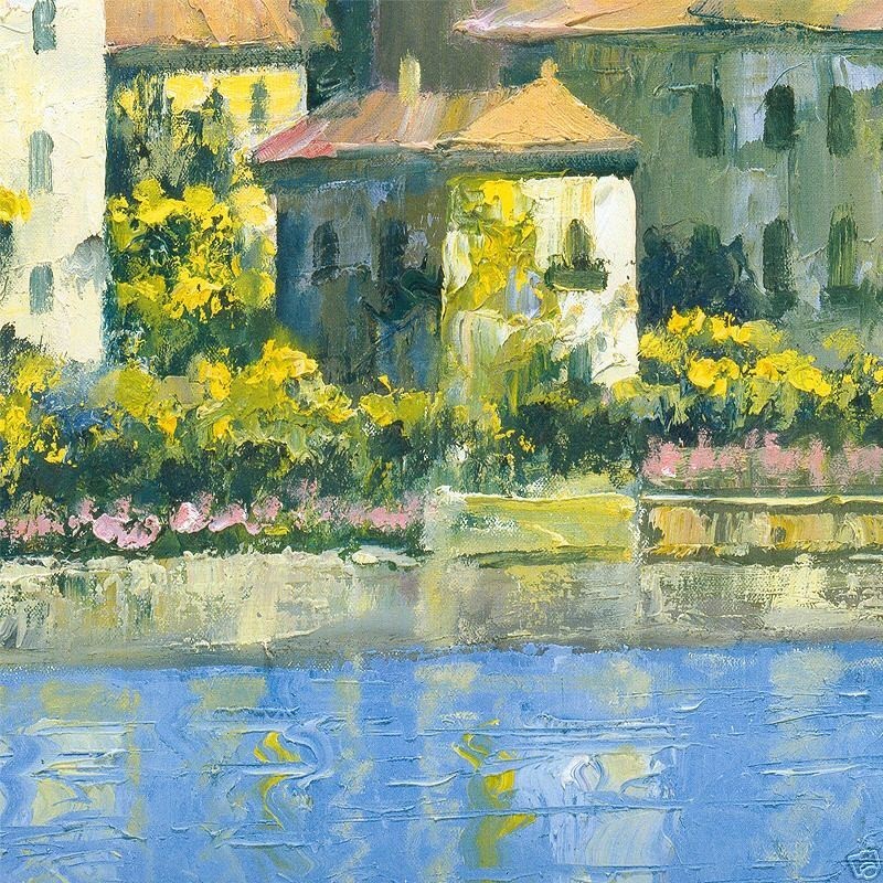 36W"x36H" BELLAGIO HILLSIDE by HOWARD BEHRENS - VILLAGE EUROPEAN TOWN ...