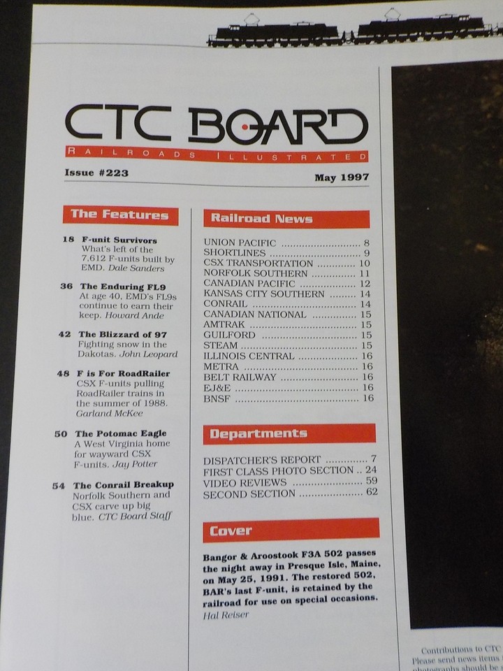 CTC Board Railroads Illustrated #223 May 1997 Railroad News Photos EMD ...