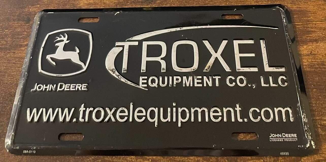 Troxel John Deere Equipment Booster License Plate Wabash Indiana ...