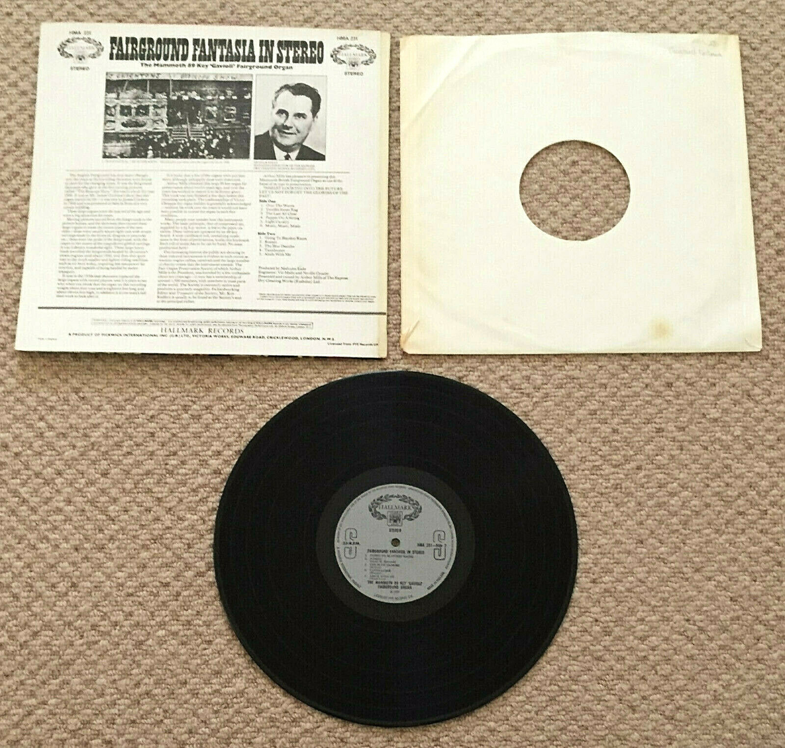 89 KEY GAVIOLI ORGAN - FAIRGROUND FANTASIA,12" LP, HALLMARK, HMA 231 ...