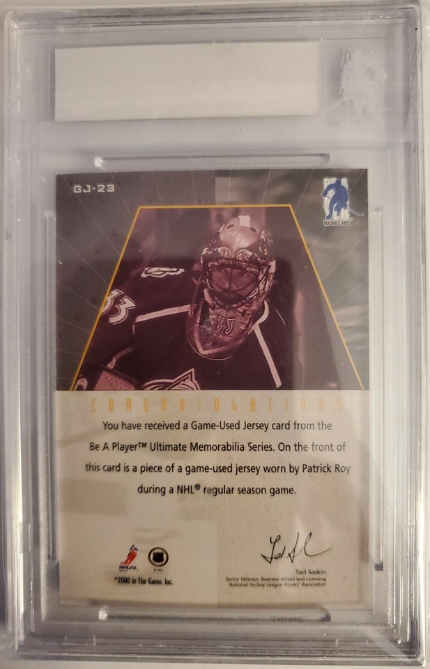 2000-01 BAP Ultimate Memorabilia Jersey card Patrick Roy #GJ-23 | eBay