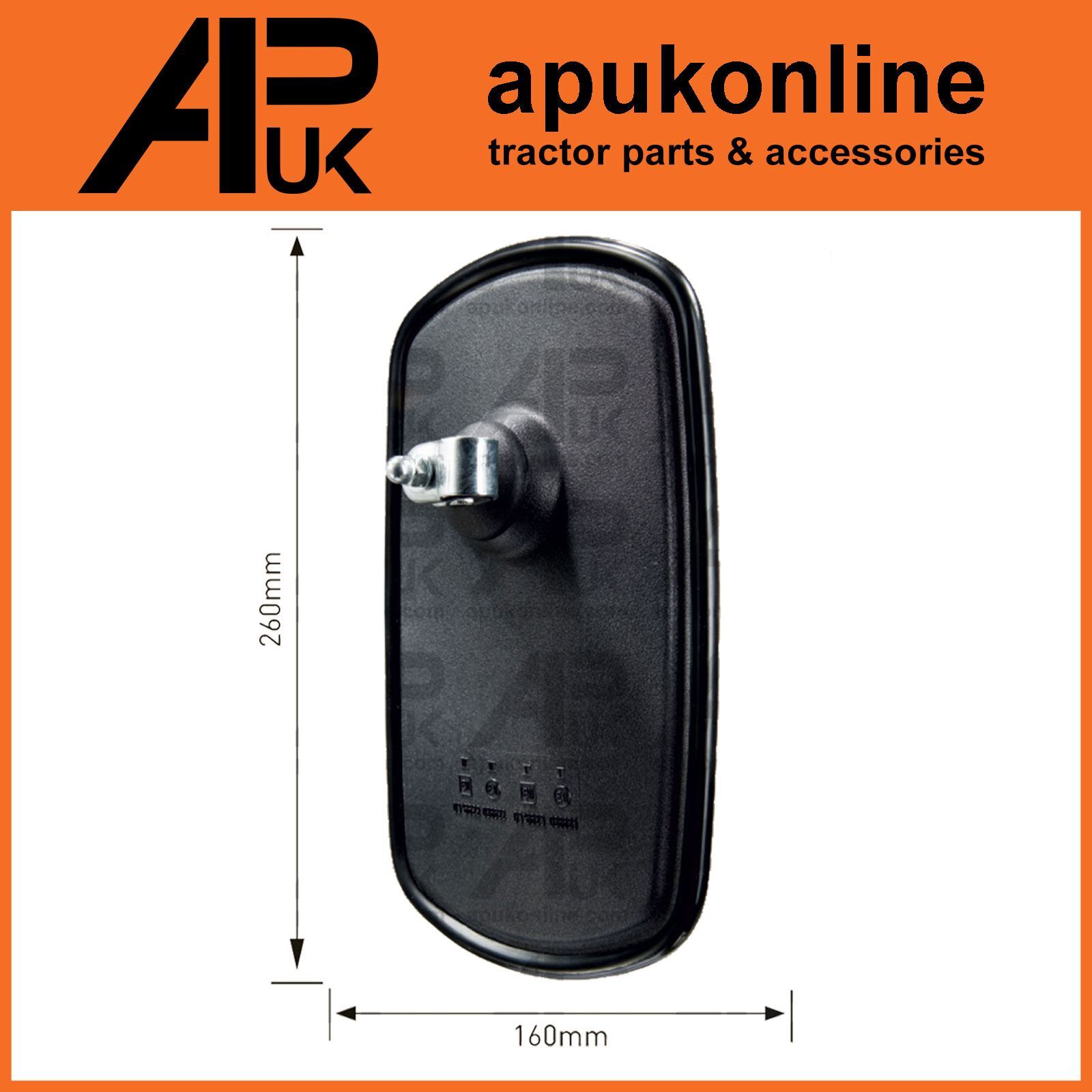 Universal 10" x 6" Flat Exterior Mirror Head for JCB Telehandler ...