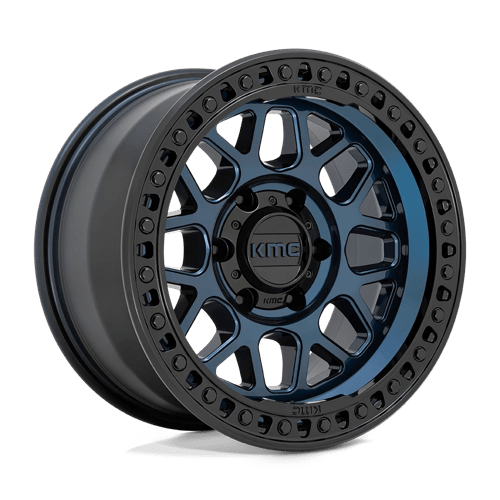 [ 4 ] KMC Wheels Km549 Grs - Midnight Blue W/ Gloss Black Lip 6x135 ...
