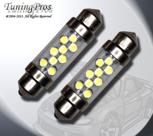 (1 Pair) Set of 2 pcs Map Light Festoon 39mm 1.53" 9 White LED Bulbs ...