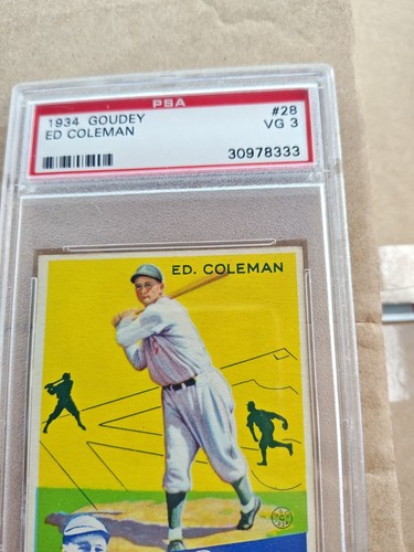 1934 Goudey Big League Ed Coleman Baseball Card Philadelphia Psa 3 | eBay