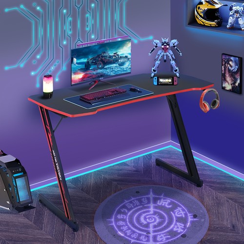 39.4" Gaming Desk Computer Gaming Writing Table Modern Ergonomic Racing ...
