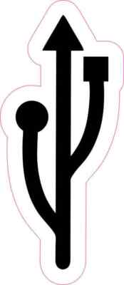 2×5 USB Port Sticker Vinyl Computer Symbol Decal Technology Sign ...