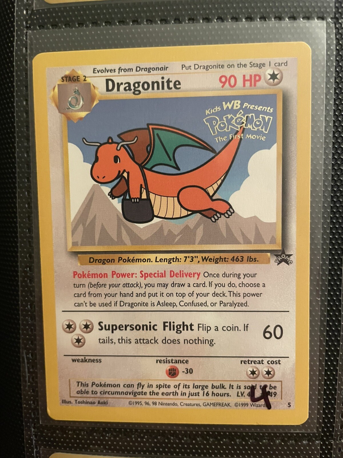 Pokémon TCG Dragonite Wizards Black Star Promos 5 Regular 1st Edition ...