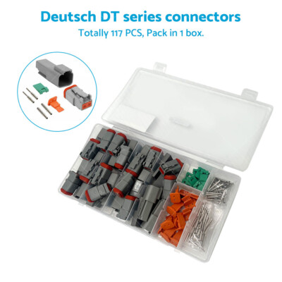 117PCS Deutsch Kit DT 2 Way Series Connector Plug Waterproof Auto ...