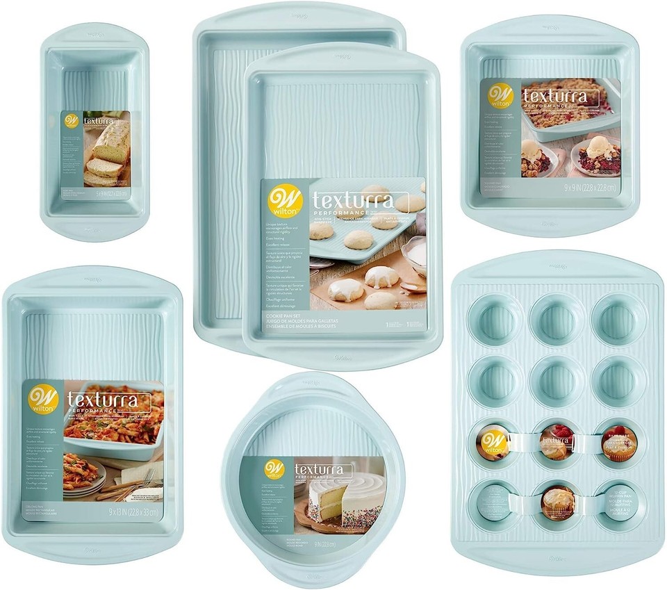 Non-Stick Bakeware Baking Pans Set, 7-Piece Cookies Muffins Bread and ...