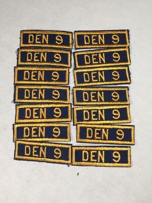 Cub Scout Den Number 9 set of 14 gum back BSA Rank Patch | eBay