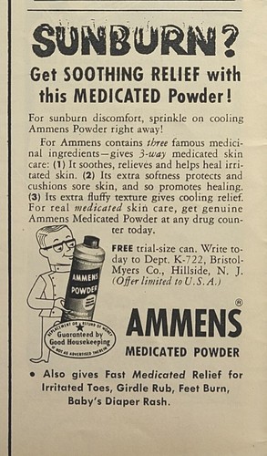 Ammens Medicated Powder Hillside NJ Soothes Skin Rash Burn Vintage ...