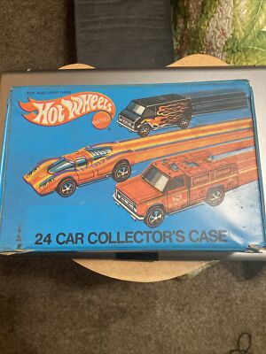 VINTAGE 1975 MATTEL HOT WHEELS 22/24 CAR COLLECTORS CASE WITH CARS ...