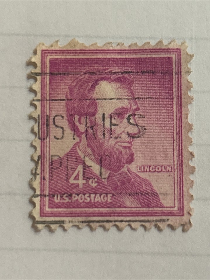 Abraham Lincoln 4 Cent RARE Used STAMP 1954 United States Postage | eBay