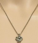 Dainty Silver Plated Love Knot Pendant Necklace Marked SN in Diamond ...