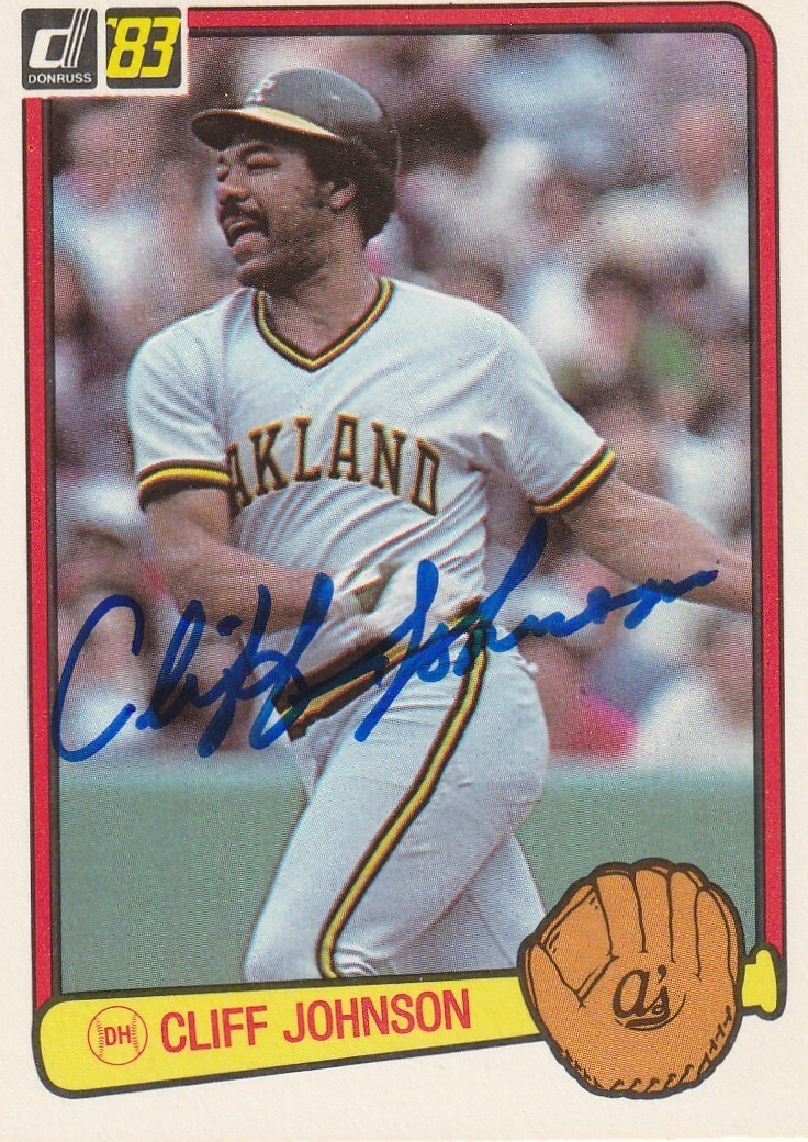 CLIFF JOHNSON OAKLAND A'S SIGNED 1983 DONRUSS CARD #601 | eBay