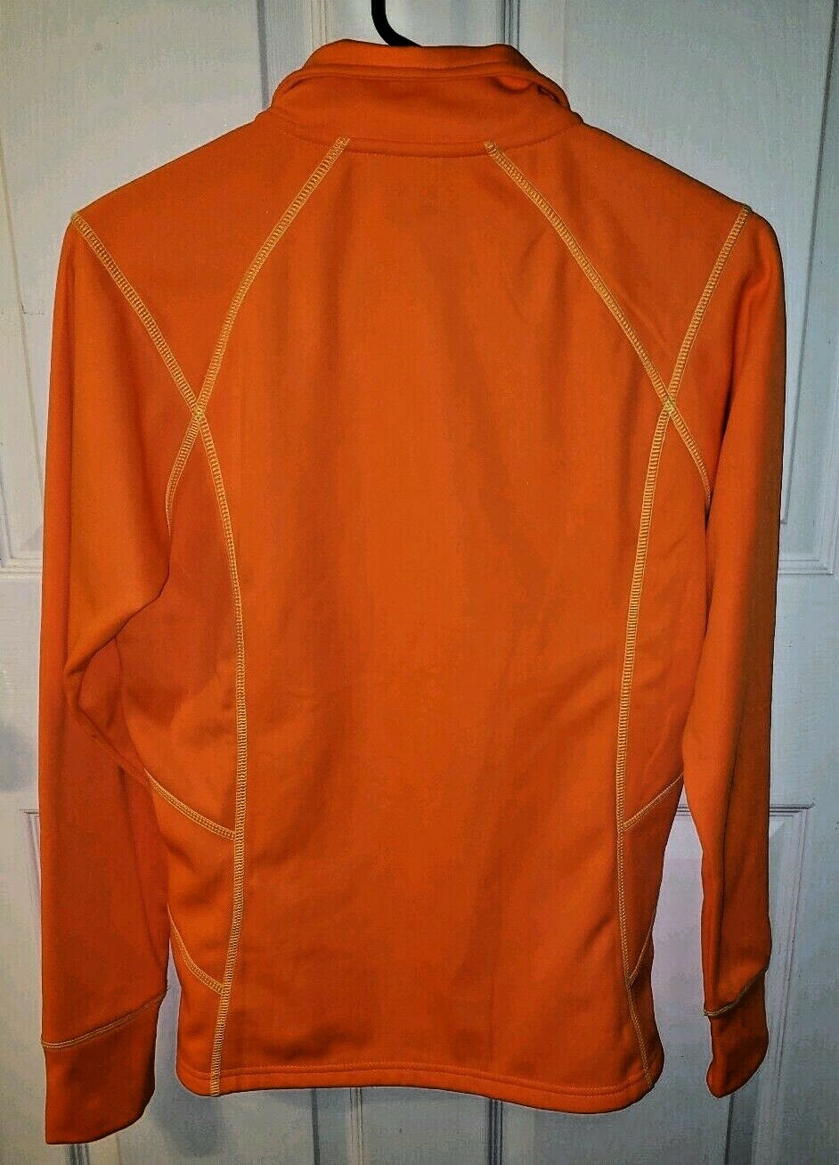 FILA Zip up Track Jacket RN 91175 Orange/Yellow 100% Polyester w/thumb ...