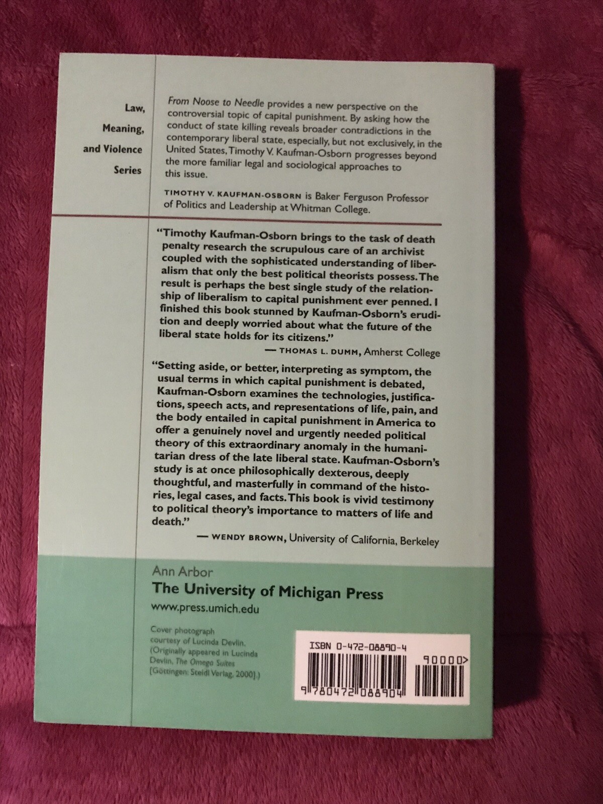 Law, Meaning, and Violence Ser.: From Noose to Needle : Capital ...