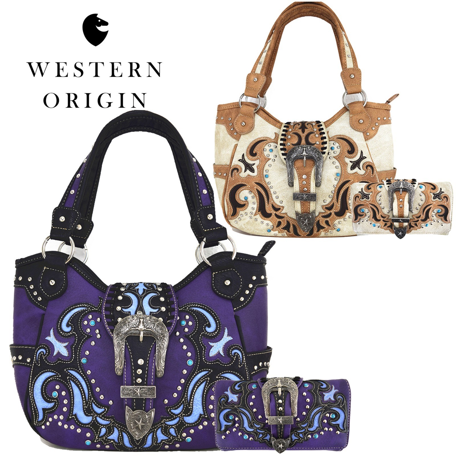 Western Buckle Country Handbags Concealed Purses Women Shoulder Bags ...