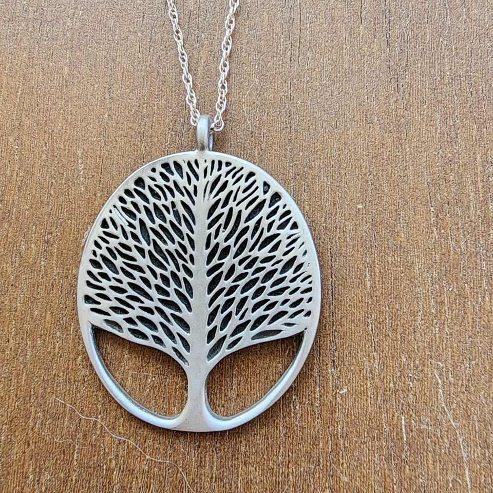 Signed Pendant on SS Chain - Pewter Tree of Life Pendant/ Ornament By ...