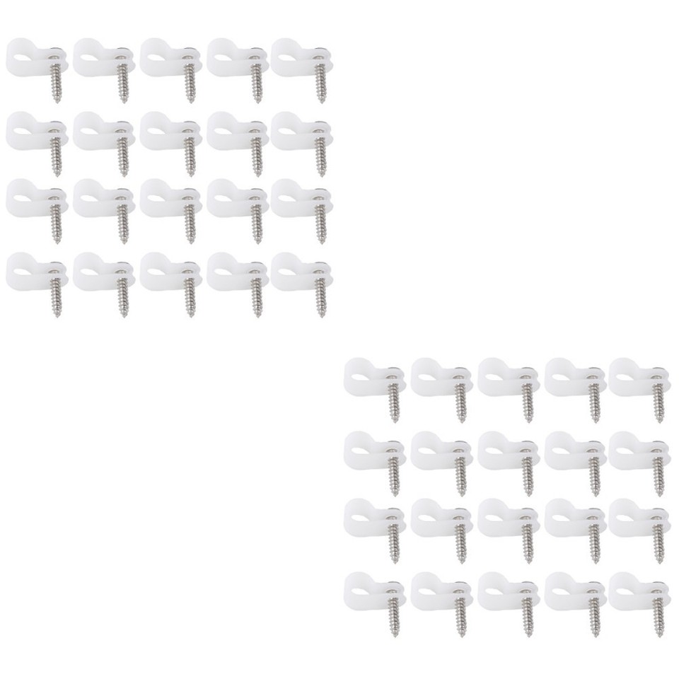 200 Pcs Practical R-type Plastic Bundle Wire Clip Cable Ties Wire ...