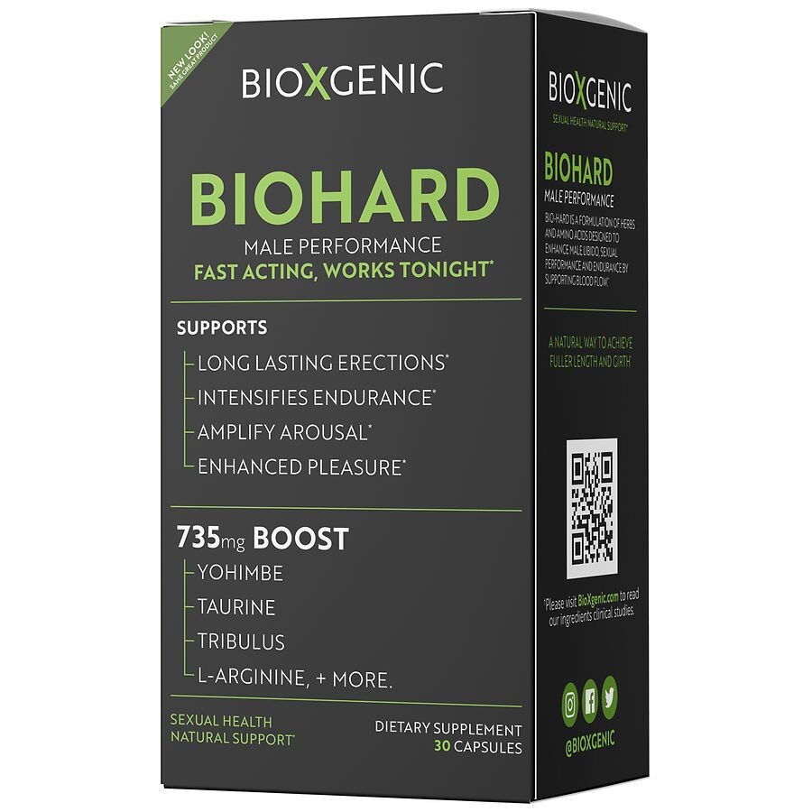 BioXgenic Bio-Hard Male Performance 30 Capsules Enhancing Supplement ...