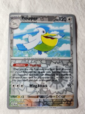 Pelipper 159/193 Reverse Holo - Pokemon Paldea Evolved - Mint Condition ...