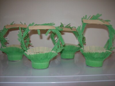 Vintage Easter Crepe Paper Party Nut Cups Candy Cups - NOS - Mint Green ...