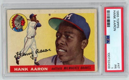1955 Topps Baseball HANK AARON #47 HoF PSA 1 Braves Vintage SWEET! A011 ...