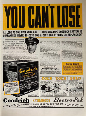 Vintage 1937 Goodrich Car Battery Ad | eBay