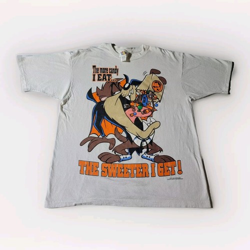 Vintage 1995 Looney Tunes Taz Candy Halloween T Shirt Mens Size XL Big ...