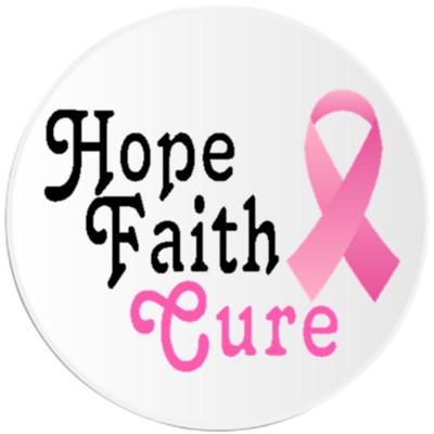 Hope Faith Cure Pink Ribbon Breast Cancer - 100 Pack Circle Stickers 3 ...