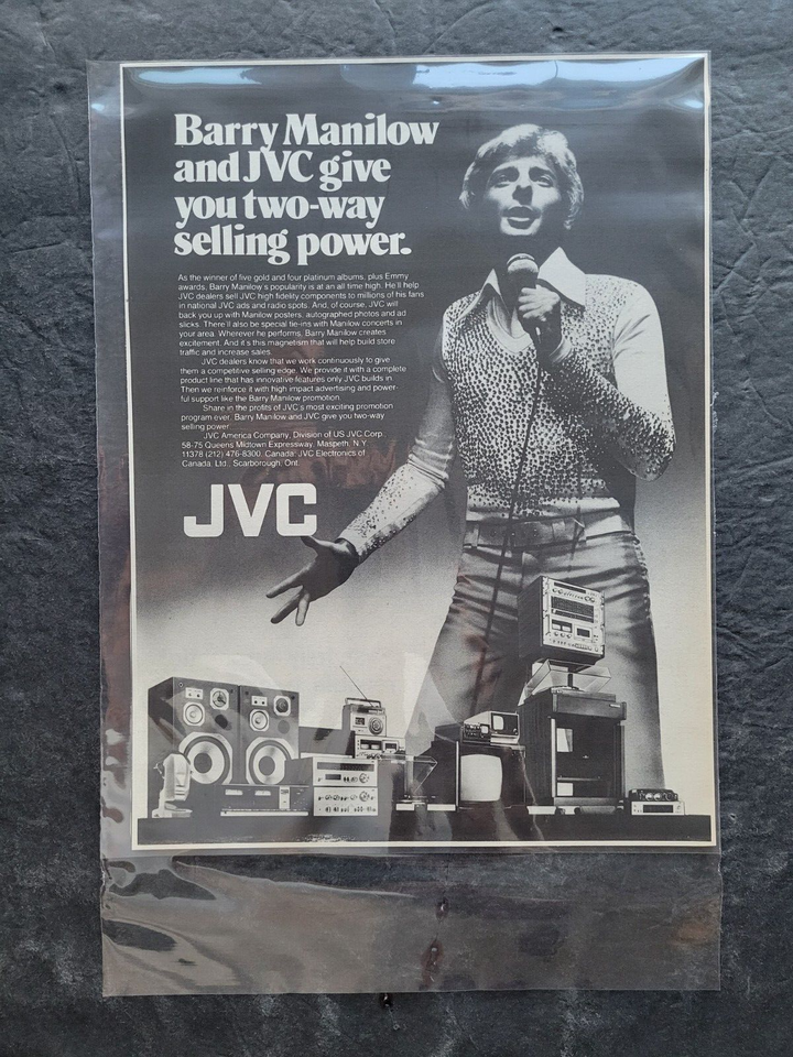 Barry Manilow JVC High Fidelity Components Promo Print Advertisement ...