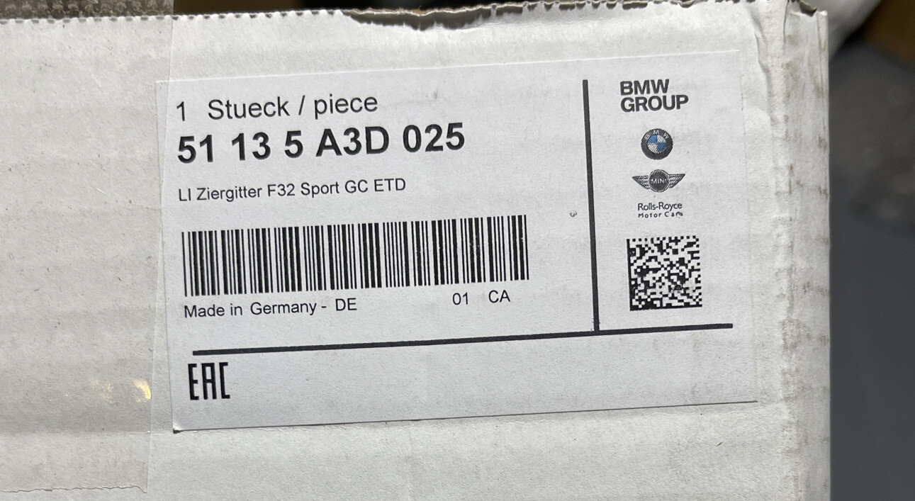 BMW OEM Sport Left Front Grille 51135A3D025 | eBay