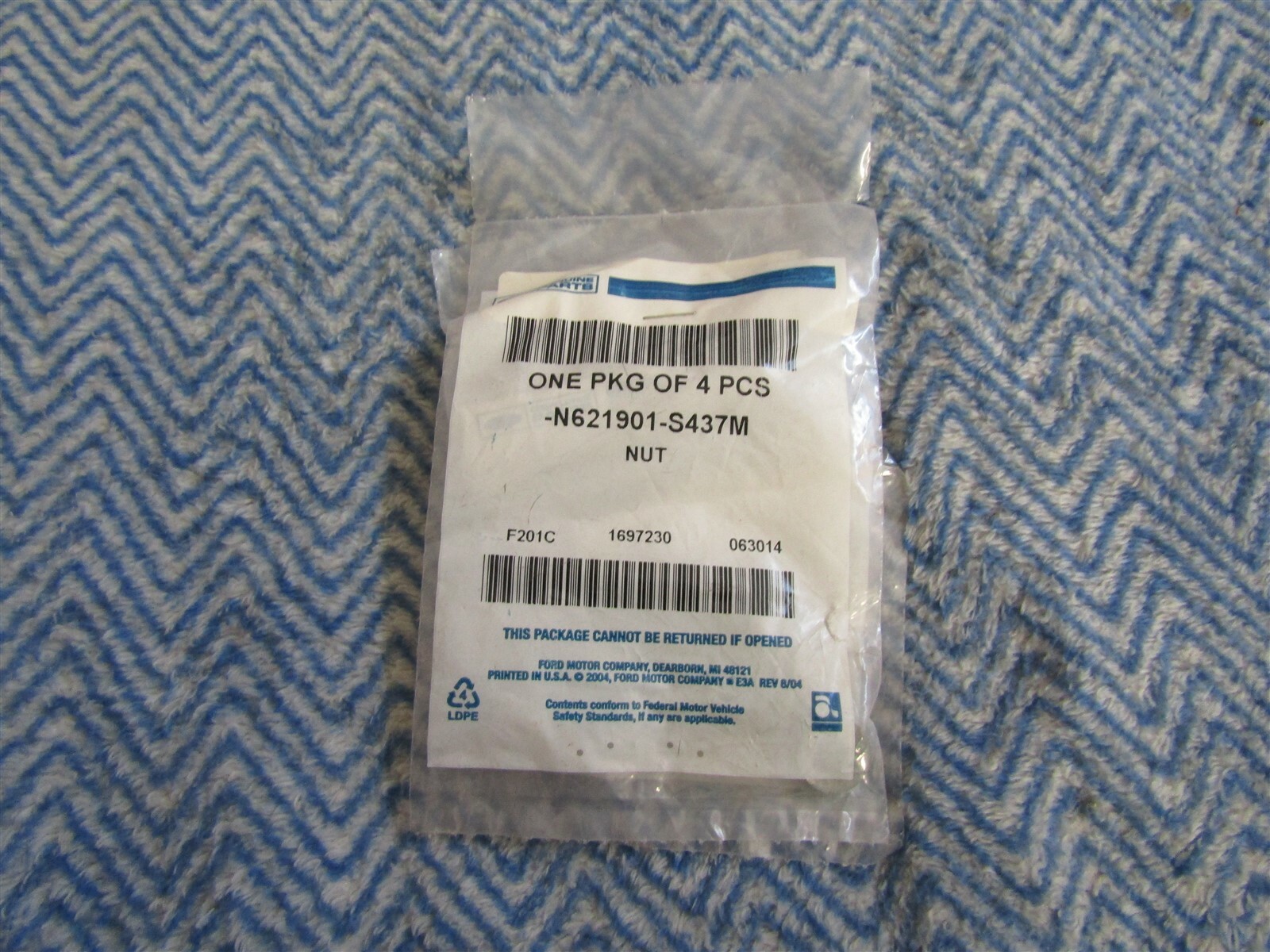 NOS FORD PART NUMBER N621901-S437M NUT LOT OF 4 NEW GENUINE FORD | eBay