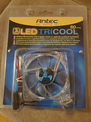 Antec TriCool Blue LED 80mm Fan 3 Speed | eBay