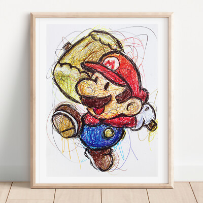 Paper Mario Ballpoint Pen Print, Paper Mario Art Poster | eBay