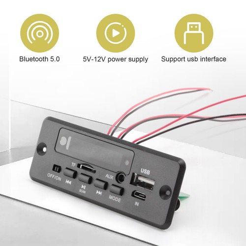 2X25W 50W Amplifier MP3 Player Decoder Board 5V-12V Bluetooth 5.0 Car ...
