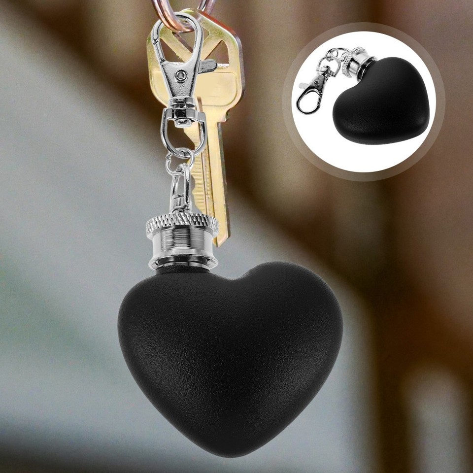 Stainless Steel Hip Jar: Heart Shaped Mini Keychain Flask - Portable ...