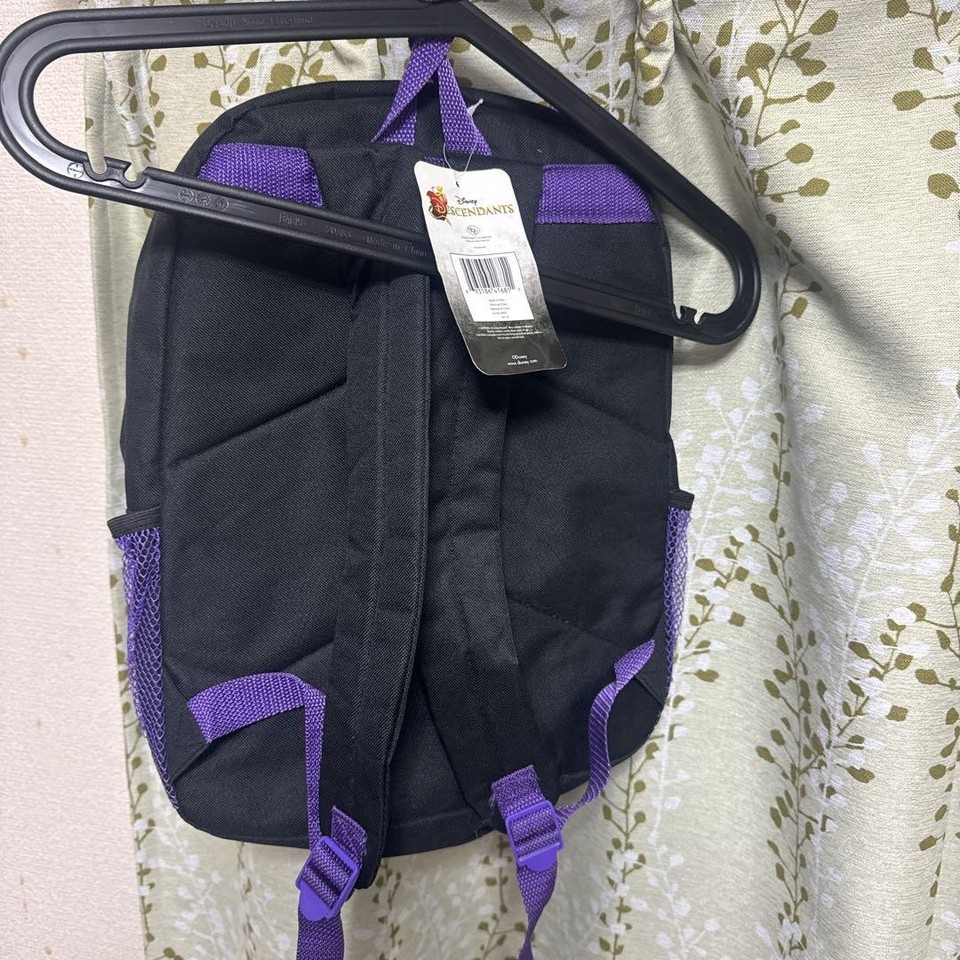 Disney Descendants Backpack Black/Purple Kids School Bag Durable Nylon ...