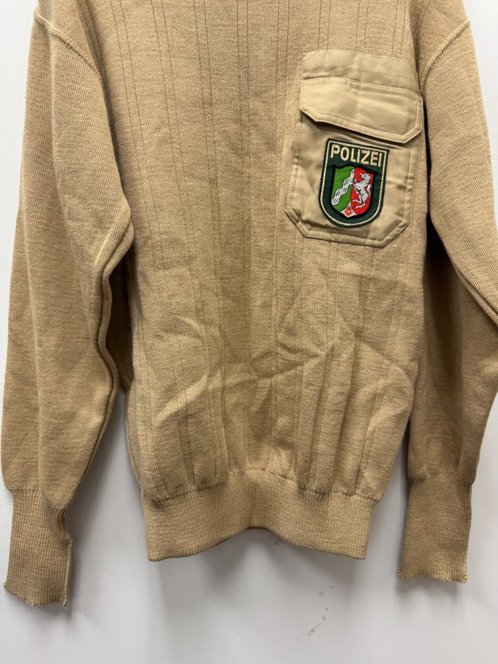 Vintage Polizei Sweater Mens Brown German Military Police Pullover 90s ...