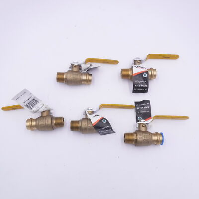 5 Pack Raven 3/4" Press x 3/4" MIP Full Port Brass Ball Valve 320M034 ...