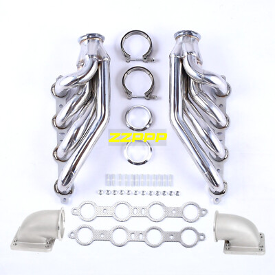 Up Forward Turbo Exhaust Header + T3 T4 3 inch elbow LS1 LS2 LS3 ls6 ...